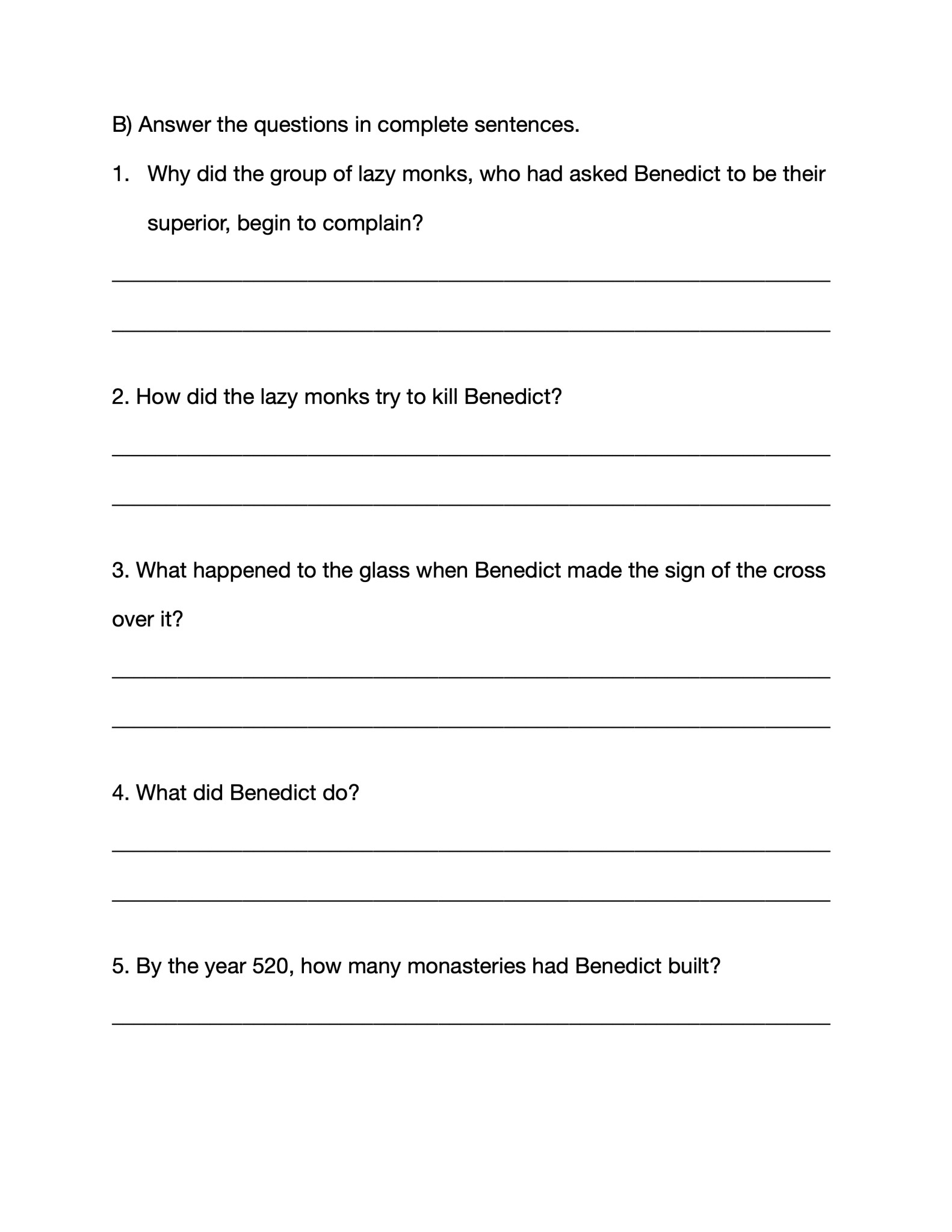 Reading Comprehension with 20 Saints – Mercy for Marthas