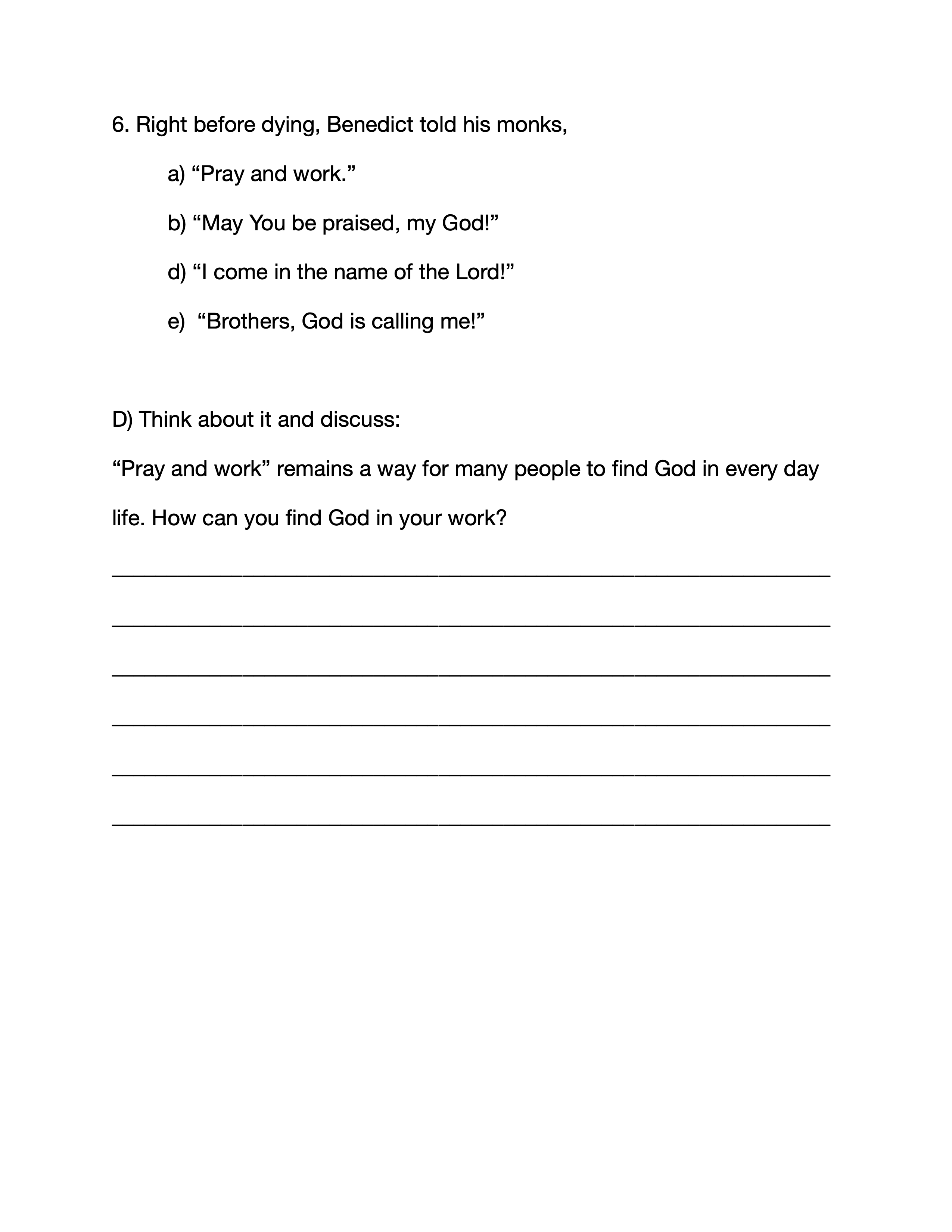 Reading Comprehension with 20 Saints – Mercy for Marthas