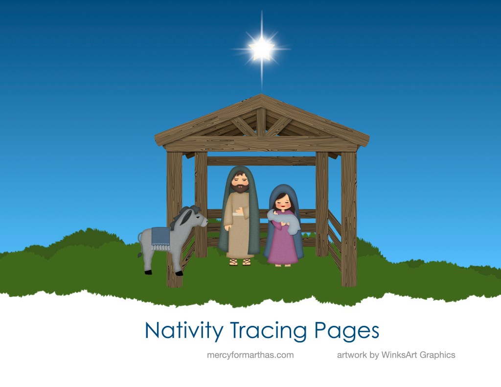 Christmas and Nativity Themed Handwriting Tracing Pages – Mercy for Marthas