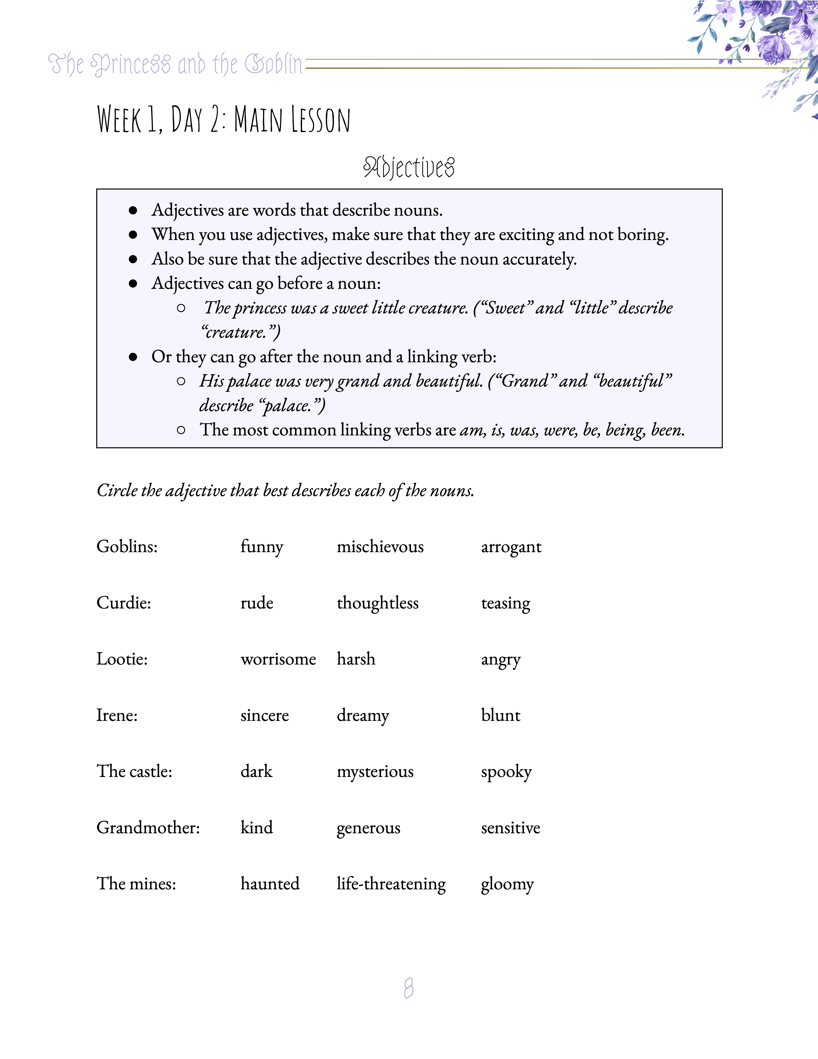 Writing Lessons from Literature, Book 4: The Princess and the Goblin ...