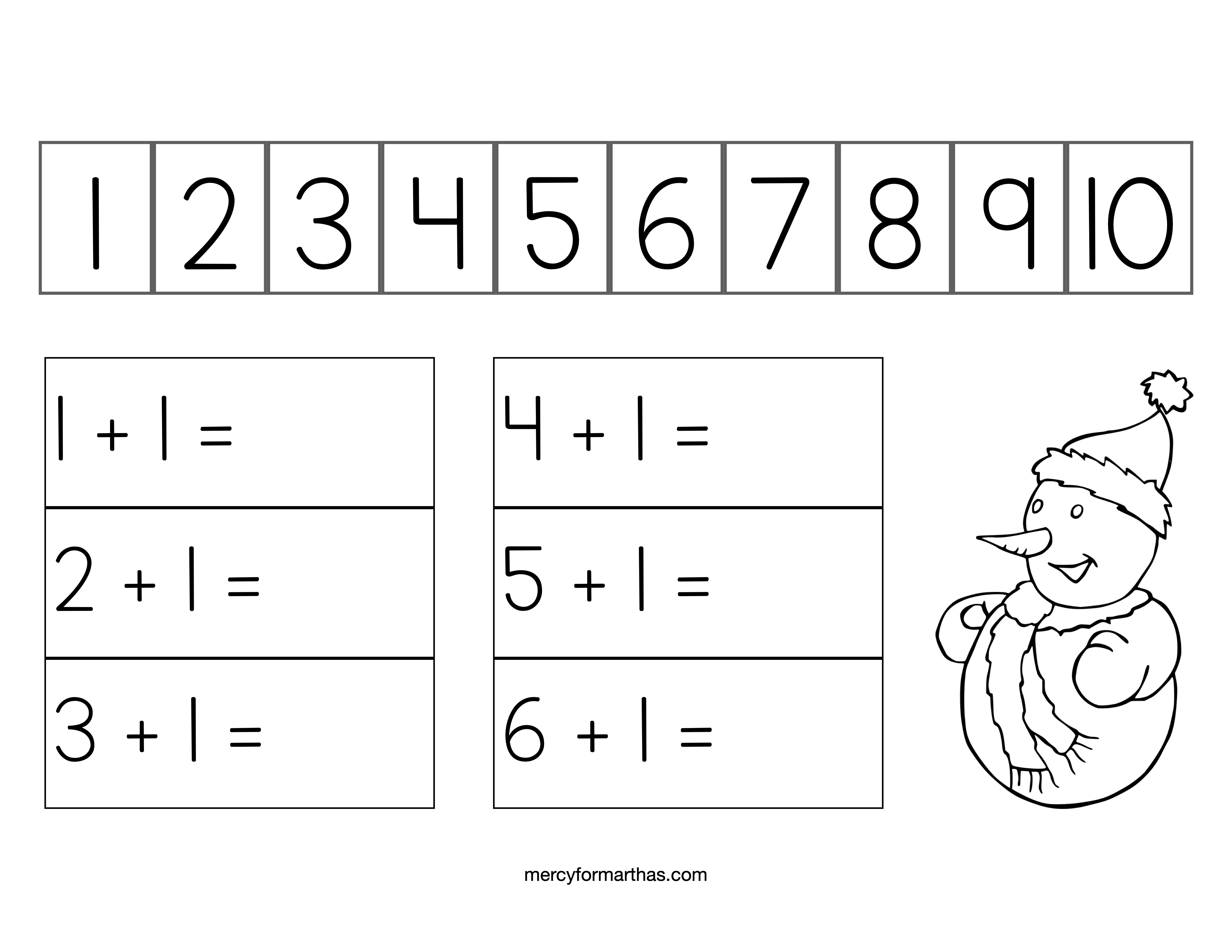 Winter-themed Number Line Addition – Mercy for Marthas