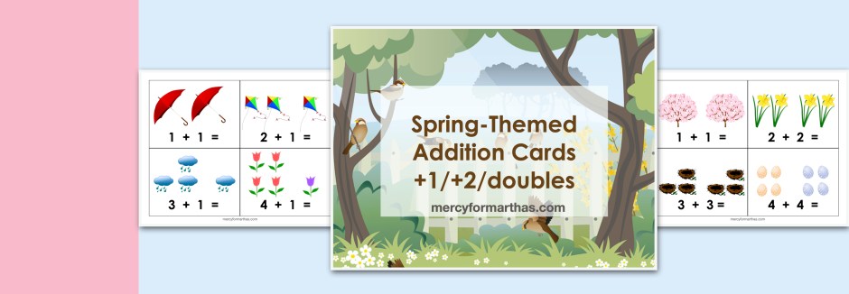 Spring-Themed Picture Addition Cards – Mercy for Marthas