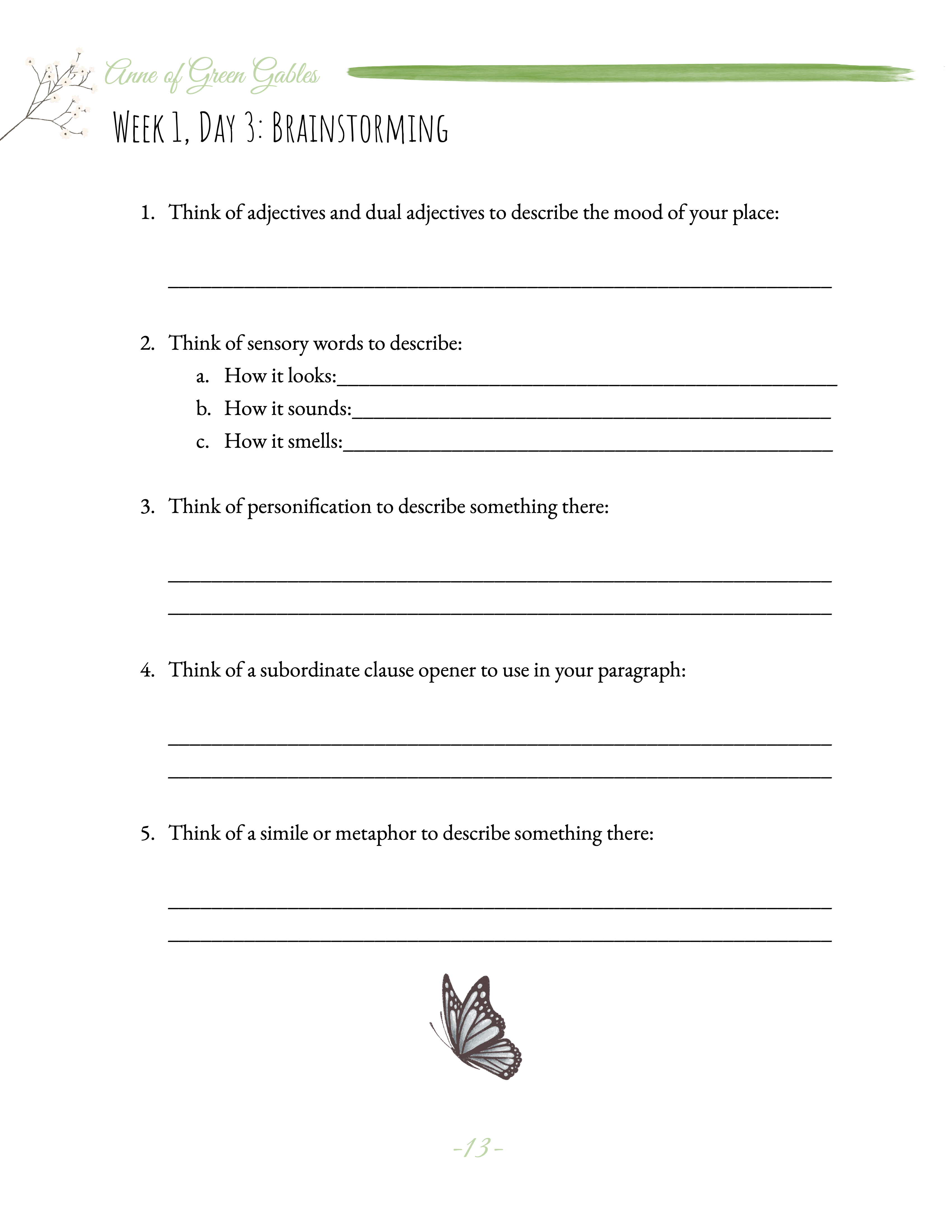 Writing Lessons from Literature, Book 6: Anne of Green Gables – Mercy ...