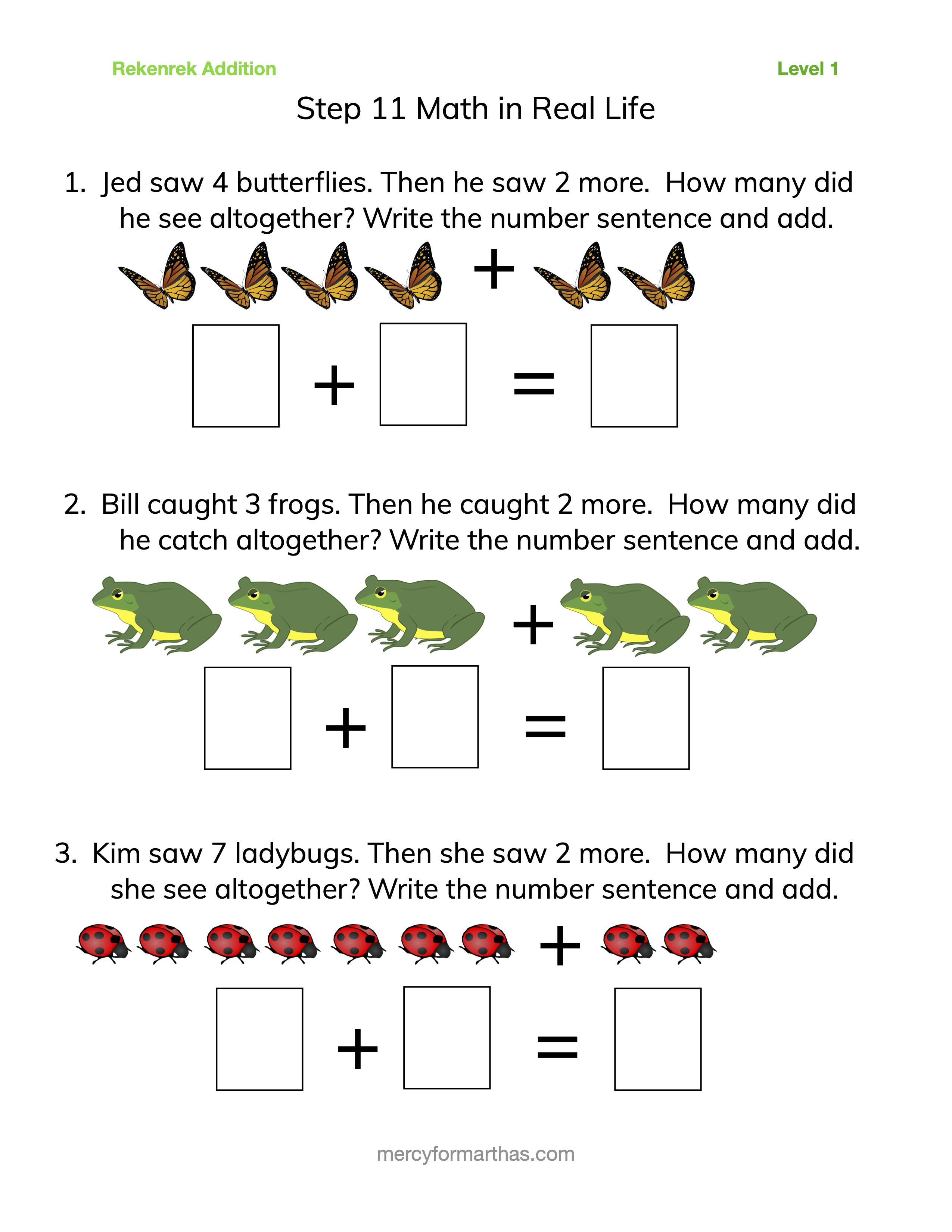 Simply Addition Level 1 – A FREE Math Workbook for Kids with (or ...