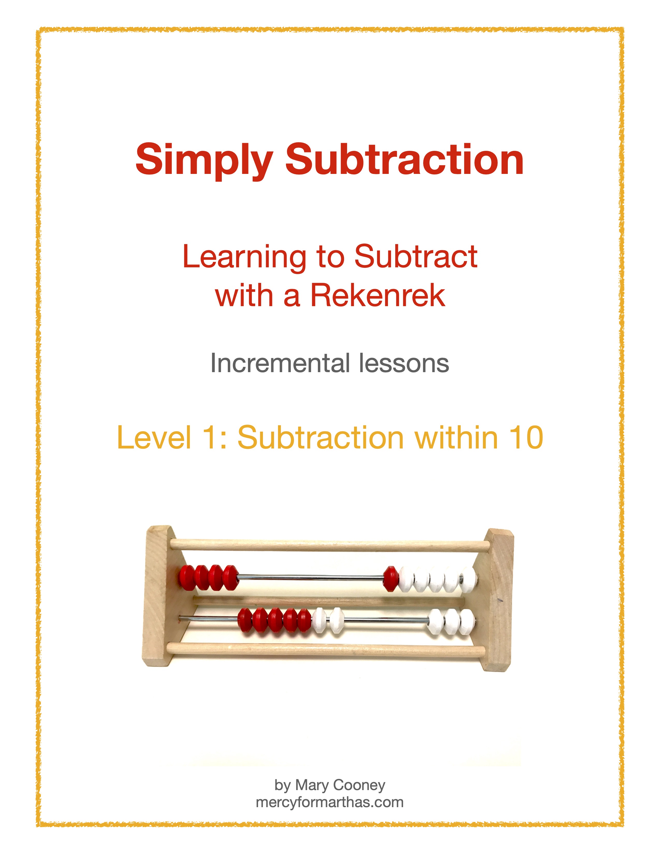 Simply Subtraction Level 1 – a Math Workbook for Children with (or ...